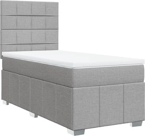 Box spring postel s matrací světle šedá 90x200 cm textil 3291551