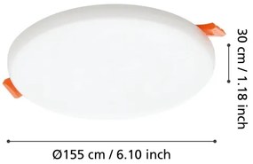 Eglo 900964 -LED Koupelnové podhledové svítidlo RAPITA 11,5W/230V pr.15,5cm IP65