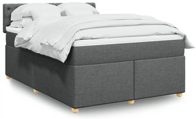 Box spring postel s matrací tmavě šedá 160x200 cm textil 3289039