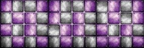 DIMEX | Fototapeta do kuchyně Kovové kachličky KI-180-078 | 180 x 60 cm | fialová, metalická, šedá