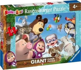 RAVENSBURGER Podlahové puzzle Máša a medvěd / 24 dílků / 70 x 50 cm