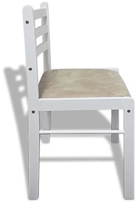 Jídelní židle 6 ks bílé masivní dřevo a samet,  272092