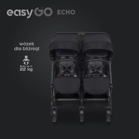 Sourozenecký kočárek EasyGo Echo Ebony Black
