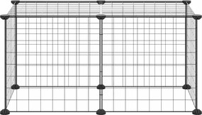 8panelová ohrádka pro zvířata černá 70x35x35 cm ocel 3114049