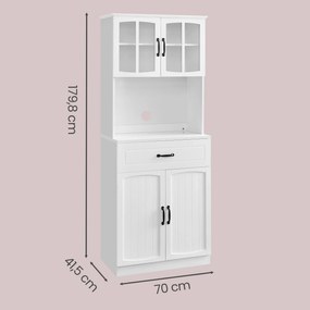 Kuchyňská vitrína Vasagle Mope 73 cm bílá