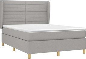 Box spring postel s matrací světle šedá 140 x 190 cm textil 3128597