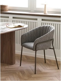 Šedé ocelové jídelní křeslo s područkami Costa – House Nordic