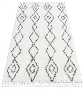 koberec UNION 3374 Diamanty, řetěz krémovo šedá střapce, Maroko Sha velikost 200x290 cm | krásné koberce cz