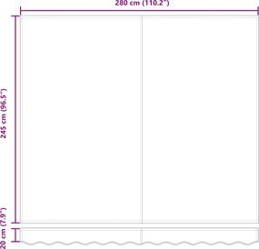 vidaXL Budsorovatelné zastřešení Bílá 300 x 250 cm Hliník a látka [3330085]