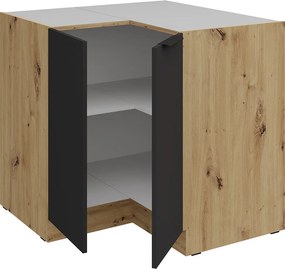 ARIA ac | dolní skříňka 90x90 DN 2F rohová s policí | 90x90 cm | artisan/černá