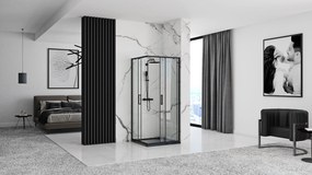 Rea - PUNTO BLACK MAT sprchový kout 80 x 80 cm, čiré sklo/černý profil, REA-K4800