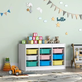 Organizér s úložnými boxy, bílá/mix barev, TRIMAL NEW