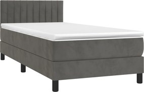 Box spring postel s matrací tmavě šedá 100x200 cm samet 3141408