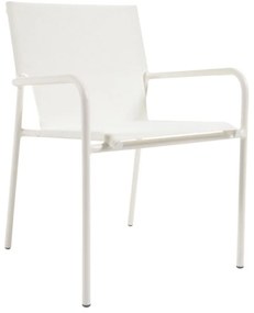 OnaDnes -20% Matně bílá látková zahradní židle Kave Home Zaltana