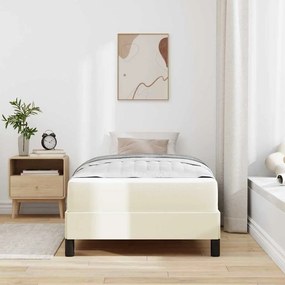 Rám postele s matrací Krémová 80 x 200 cm textil 3398600