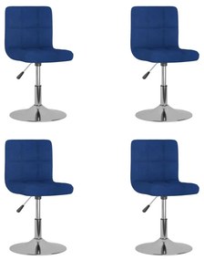 Otočné jídelní židle 4 ks modré textil 3087452