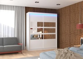 Posuvná skříň se zrcadlem a LED osvětlením TOLEDO 180