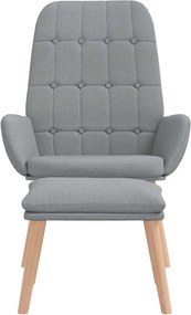 Relaxační křeslo s podnožkou světle šedé textil 3315149