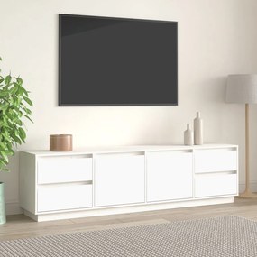 TV skříňka bílá 176x37x47,5 cm masivní borové dřevo