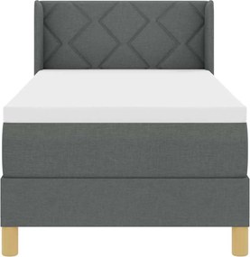 Postel s boxspringem s polštářem Tmavě šedá 200 x 80 cm textil 3341322