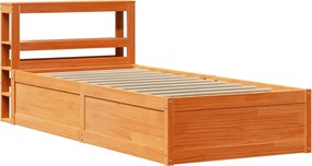 Rám postele s čelem voskově hnědý 75 x 190 cm masivní borovice 3306368