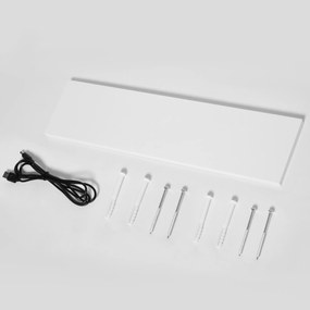 HOMCOM LED 10W zrcadlová skříňka Dvoudveřová koupelnová skříňka s policovou skříňkou Koupelnové zrcadlo Koupelnový nábytek Víceúčelová skříňka pro mě…