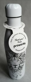 Láhev/Termoska Proworks 750 ml Bílá s obrázkem lva
