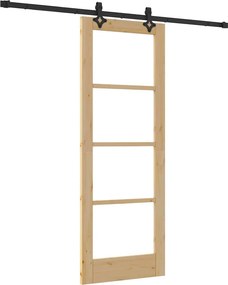 Posuvné dveře ORKDAL 73,5 x 198,5 cm Přirozená a černá 3332183