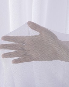 Záclona na řasící pásce Wave barva bílá látka poloprůhledná, lesklé, pletený vzor