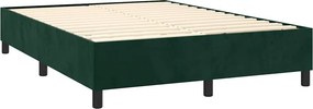 Rám postele s boxspringem tmavě zelená 140 x 190 cm samet 3121117