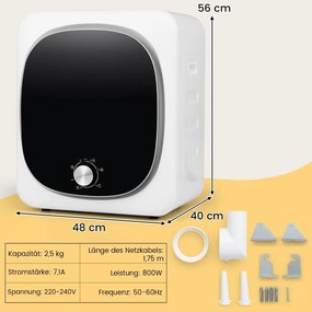 Costway Set mini pračky a sušičky prádla, bílý
