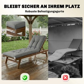 Polštář z palety Odnímatelný sedák s upevňovacími popruhy Polštář z palety pro většinu lehátek 198x65x13cm Světle šedý