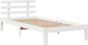 Rám postele s čelem bílý 75 x 190 cm masivní borovice 3306097