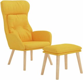 Relaxační křeslo s podnožkou hořčicově žluté textil 3097757