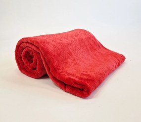 Jahu Deka mikroplyš s texturou 150 x 200 cm Barva: červená - pruh