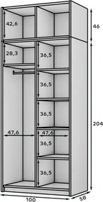 Alera II s nástavcem Skříň s otočnými dveřmi kašmír (kód KG)