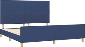 Rám postele bez matrace modrý 160 x 200 cm textil 3125233