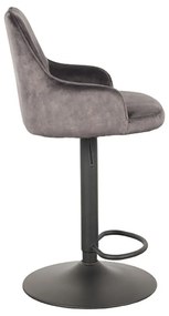 LABEL51 sametová barová židle FENDER antracit CM-55.024