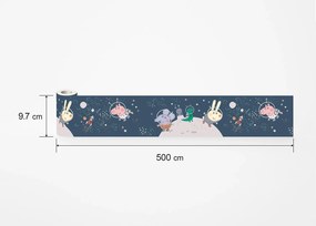 Dětská samolepící bordura na zeď Prasátko Peppa Výlet na Měsíc | 5 m x 9.7 cm | DWBD8149