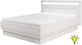 Moderní postel Irma 140x200cm s osvětlením - bílá