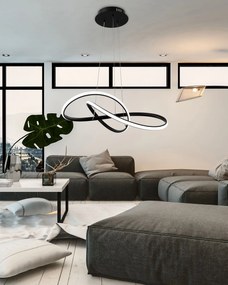Toolight Ring Moderní LED závěsné stropní svítidlo + dálkové ovládání APP395-CP Black