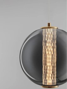 Šedé kovové LED závěsné svítidlo se skleněným stínidlem ø 22 cm Navi – Nova Luce