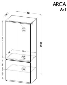 Dolmar Sestava Arca 3 Kombinace barev: Bílá + Dub Votan