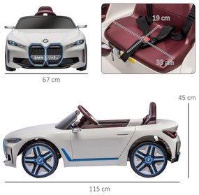 HOMCOM Dětské elektrické autíčko BMW s dálkovým ovládáním, přenosnou baterií, světlomety, MP3 přehrávačem, bezpečnostním pásem, 3-5 km/h, pro děti od…