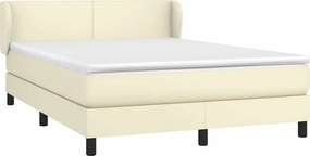 Box spring postel s matrací krémová 140x190 cm umělá kůže 3127189