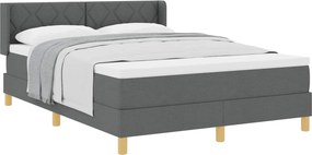 Postel s boxspringem s čelo Tmavě šedá 200 x 140 cm textil 3341357