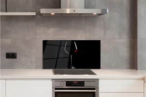 Skleněný panel Černé pozadí se sklenkou vína 100x50 cm