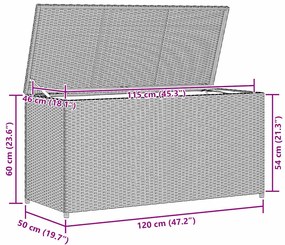 vidaXL Marketos Zahradní úložný box hnědý 120 x 50 x 60 cm polyratan