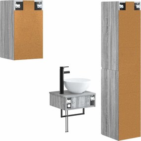 Sada koupelnového nábytku 3 ks Šedý Sonoma 33 x 34,5 x 160 cm 3406049