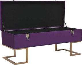 Lavice s úložným prostorem 105 cm fialová samet 247572